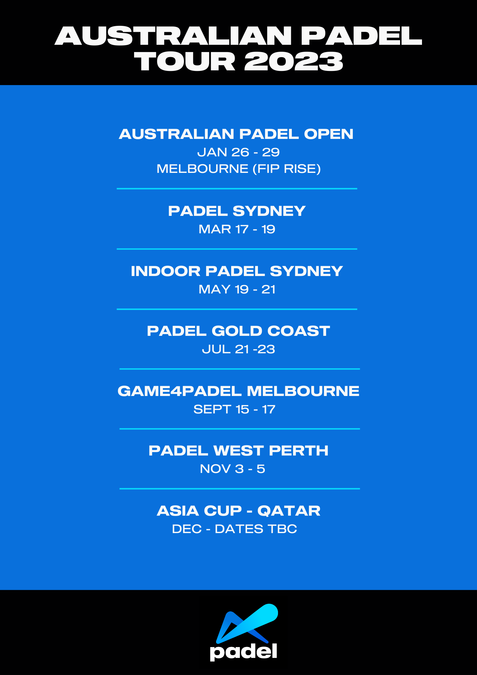 Padel tournaments and competitions | Padel Tennis Australia